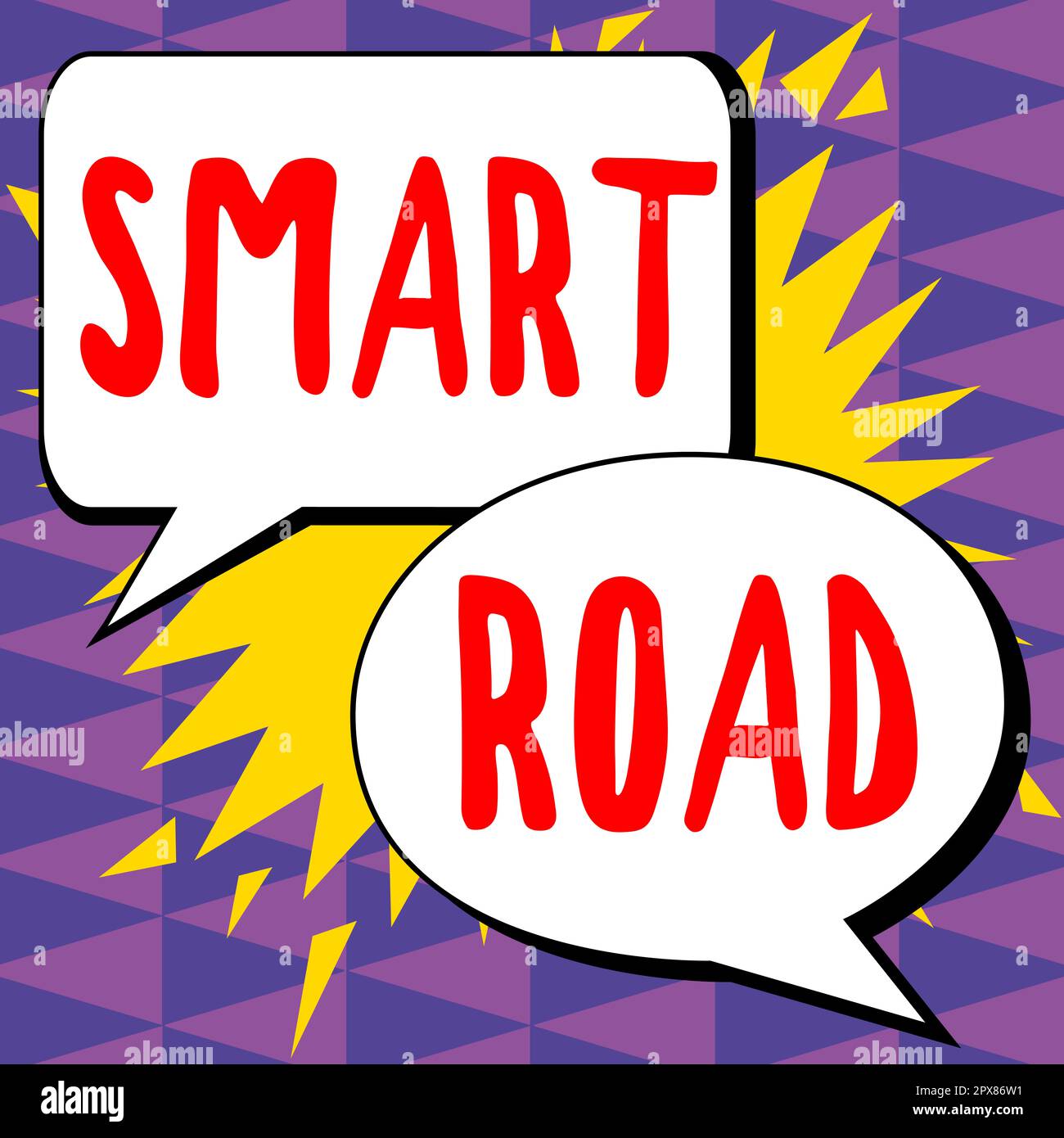 Text caption presenting Smart Road, Concept meaning number of different ...