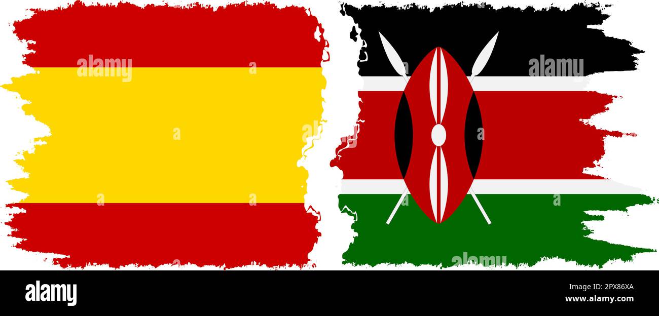 Kenya and Spain grunge flags connection, vector Stock Vector Image ...