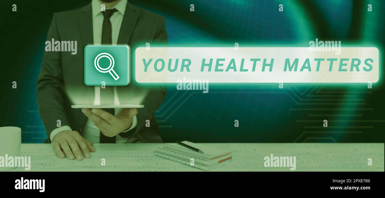Text showing inspiration Your Health Matters, Concept meaning good ...