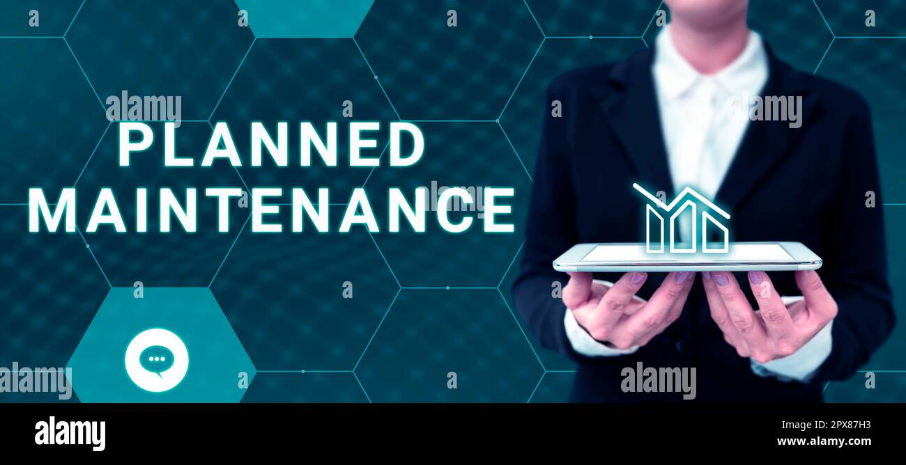 Handwriting text Planned Maintenance, Word for Check ups to be done ...