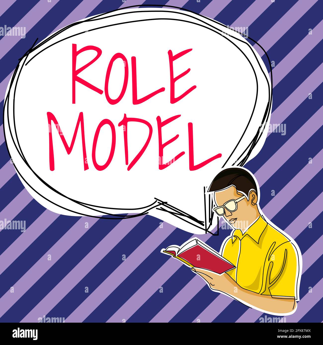 Hand writing sign Role Model, Word Written on a person looked to by ...