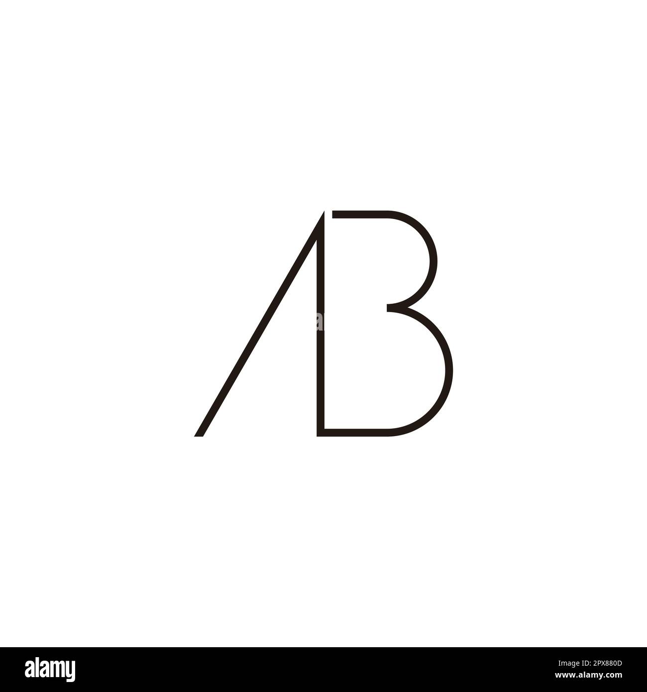 Letter AB line, simple,geometric symbol simple logo vector Stock Vector ...