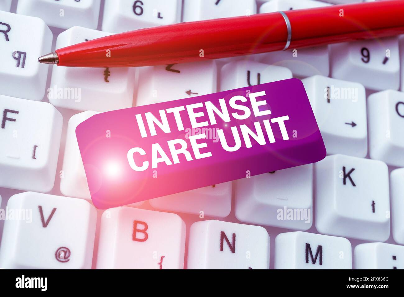 Sign displaying Intense Care Unit, Word for a unit in a hospital ...