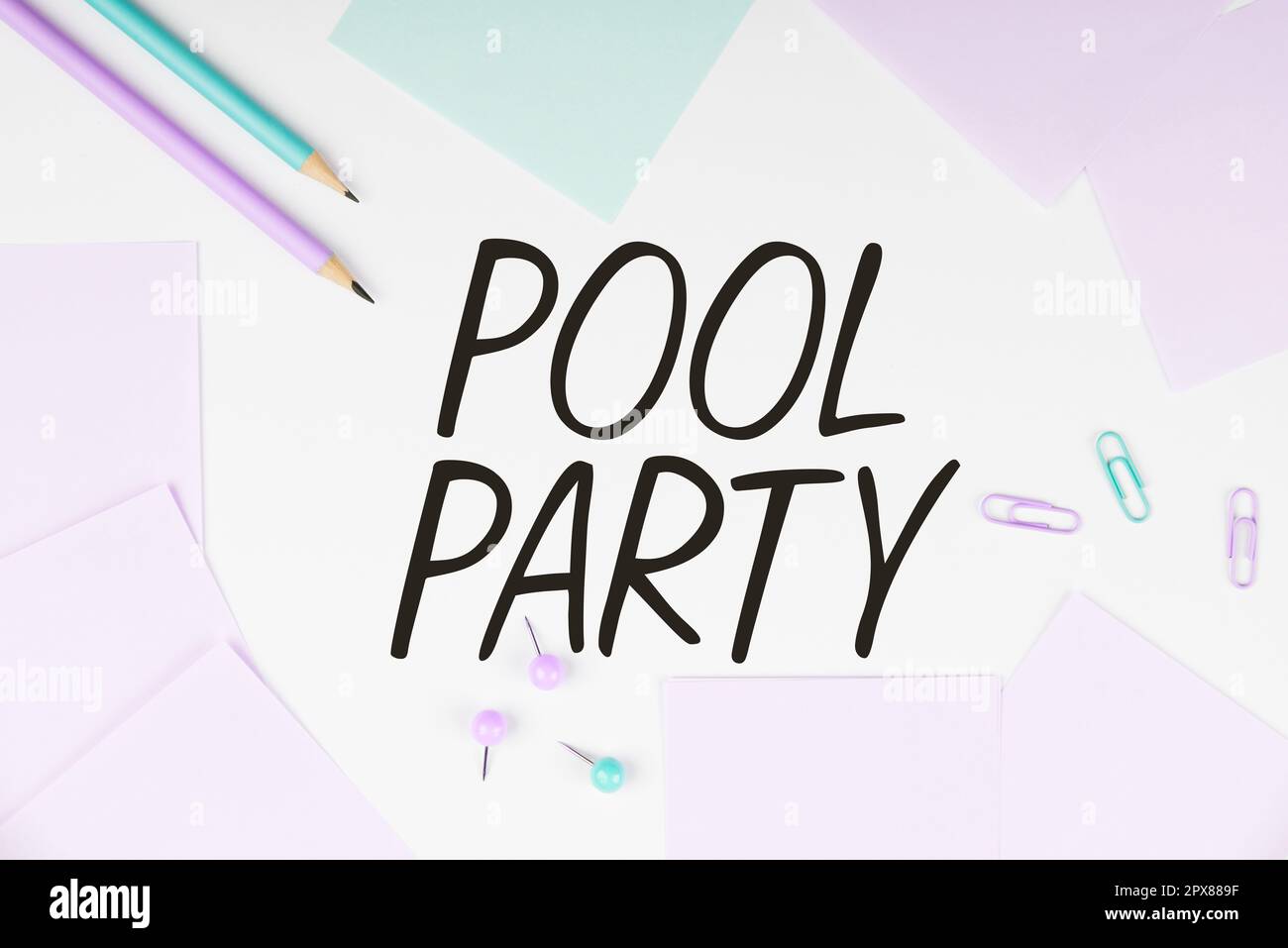 Conceptual display Pool Party, Word for celebration that includes ...