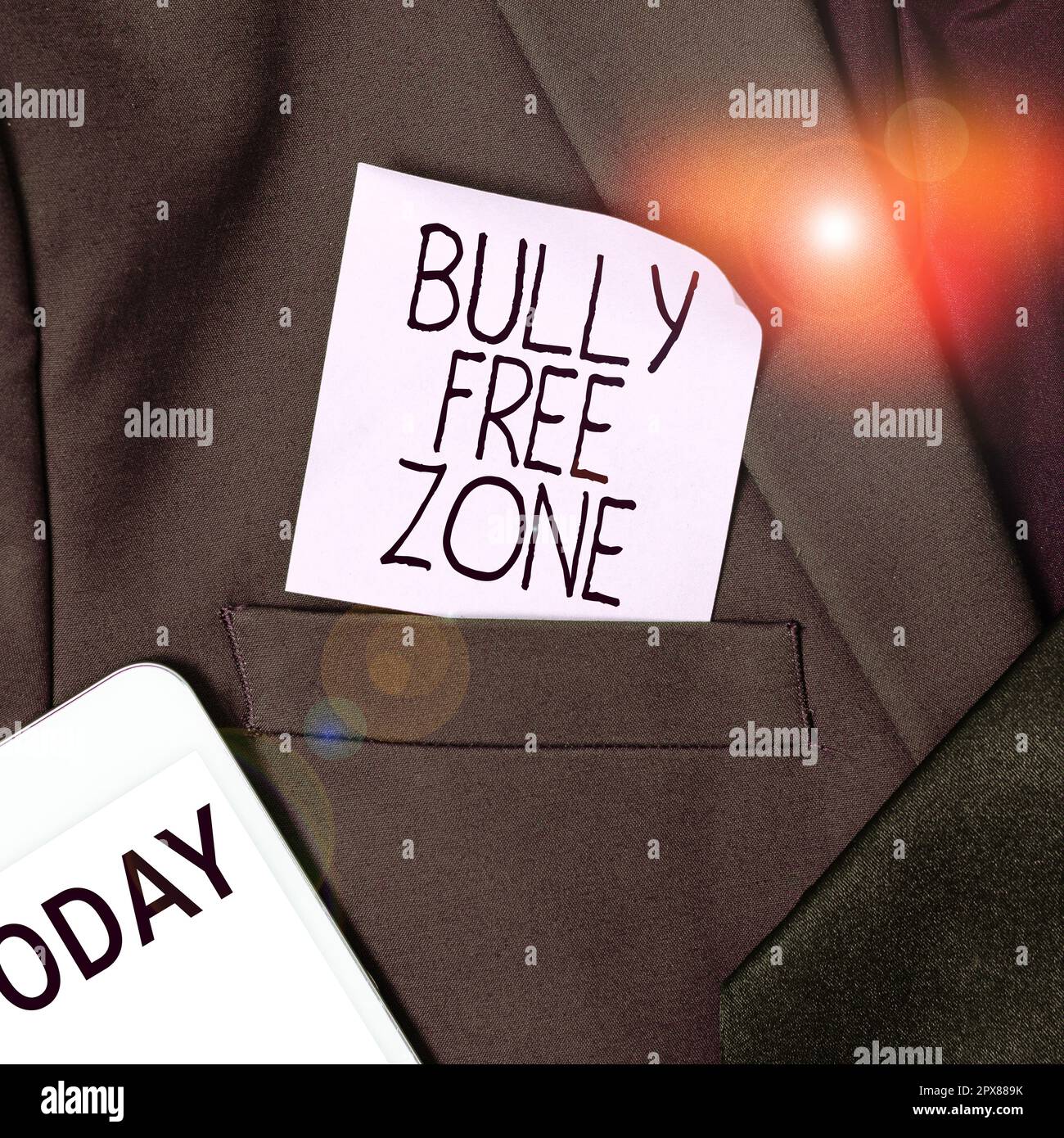 Text sign showing Bully Free Zone, Business idea Be respectful to other ...