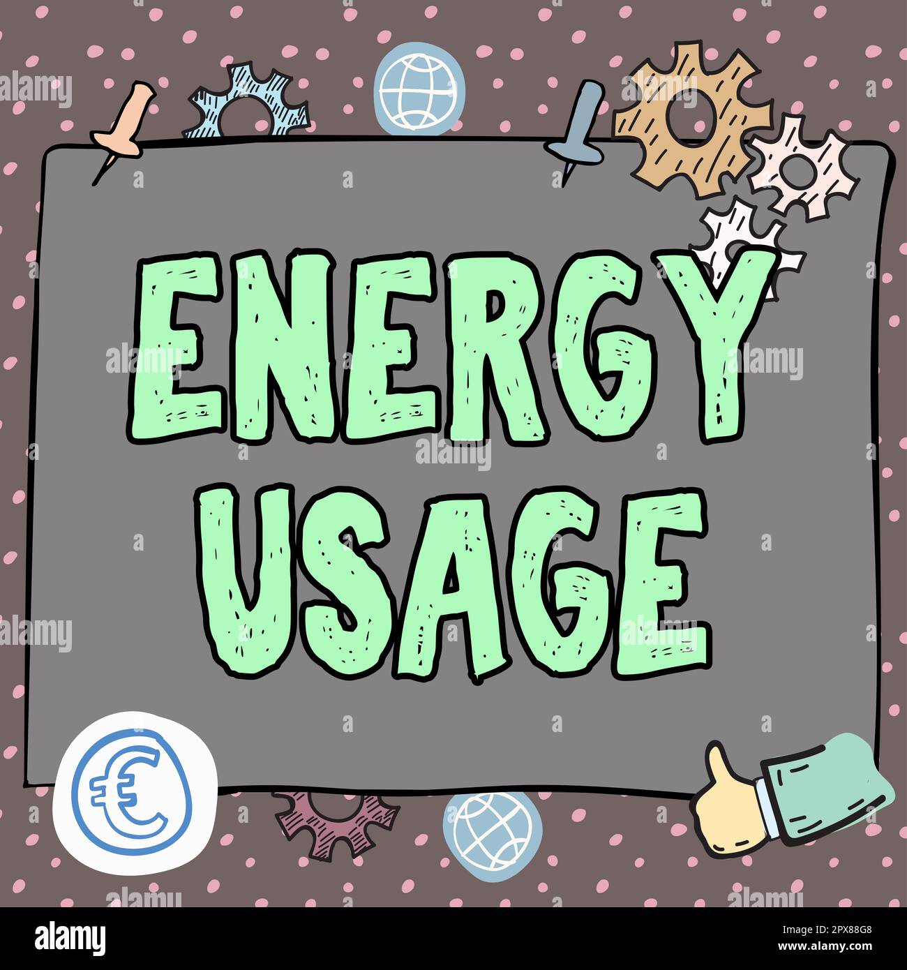 Text showing inspiration Energy Usage, Concept meaning Amount of energy ...
