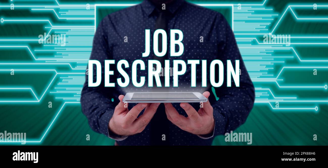 Text showing inspiration Job Description, Concept meaning A document ...