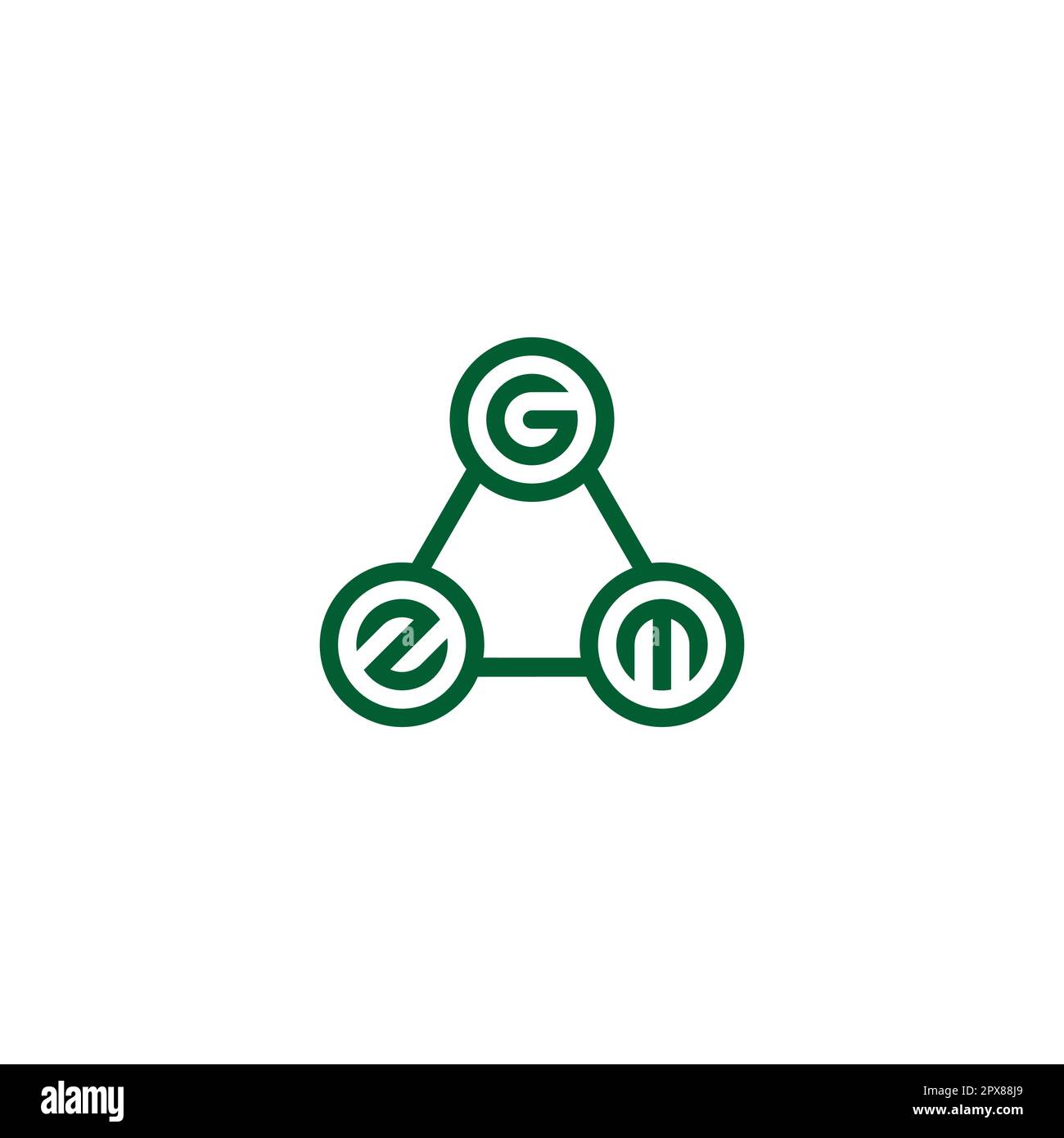 Letter G, z and M, three circles geometric symbol simple logo vector ...