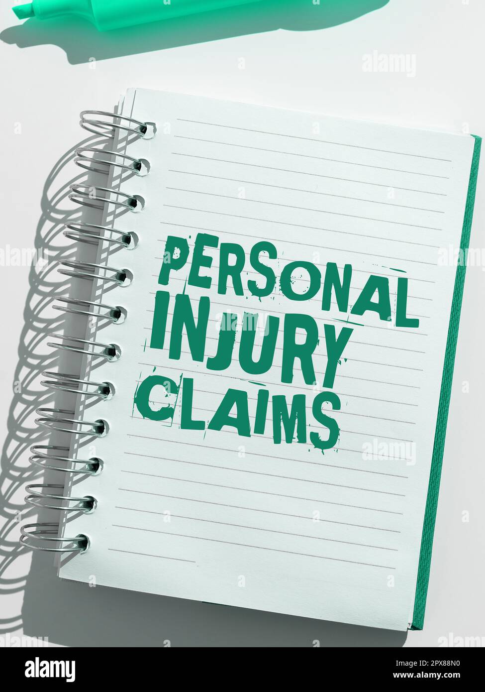 Handwriting text Personal Injury Claims, Business approach being hurt ...