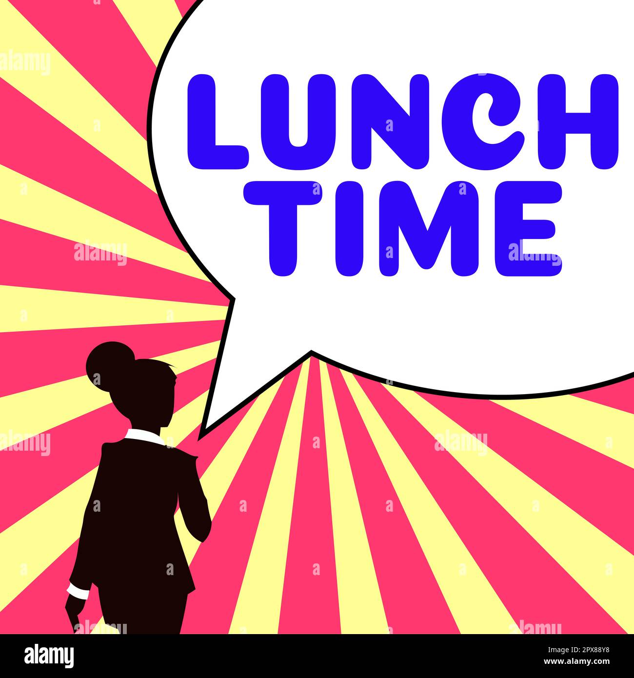 Conceptual display Lunch Time, Internet Concept Meal in the middle of ...