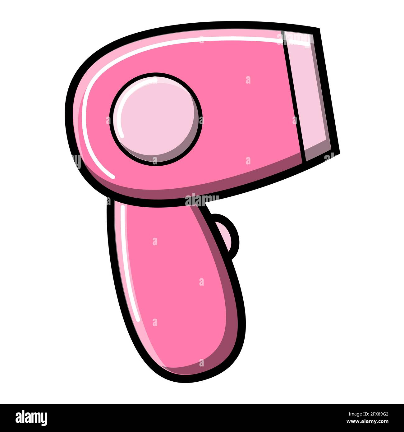 Small beautiful simple flat icon of a pink hair dryer for guidance of ... Small beautiful simple flat icon of a pink hair dryer for guidance of ...