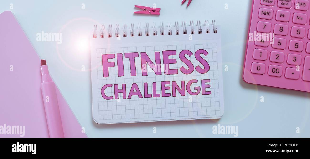 Handwriting text Fitness Challenge, Word Written on condition of being ...