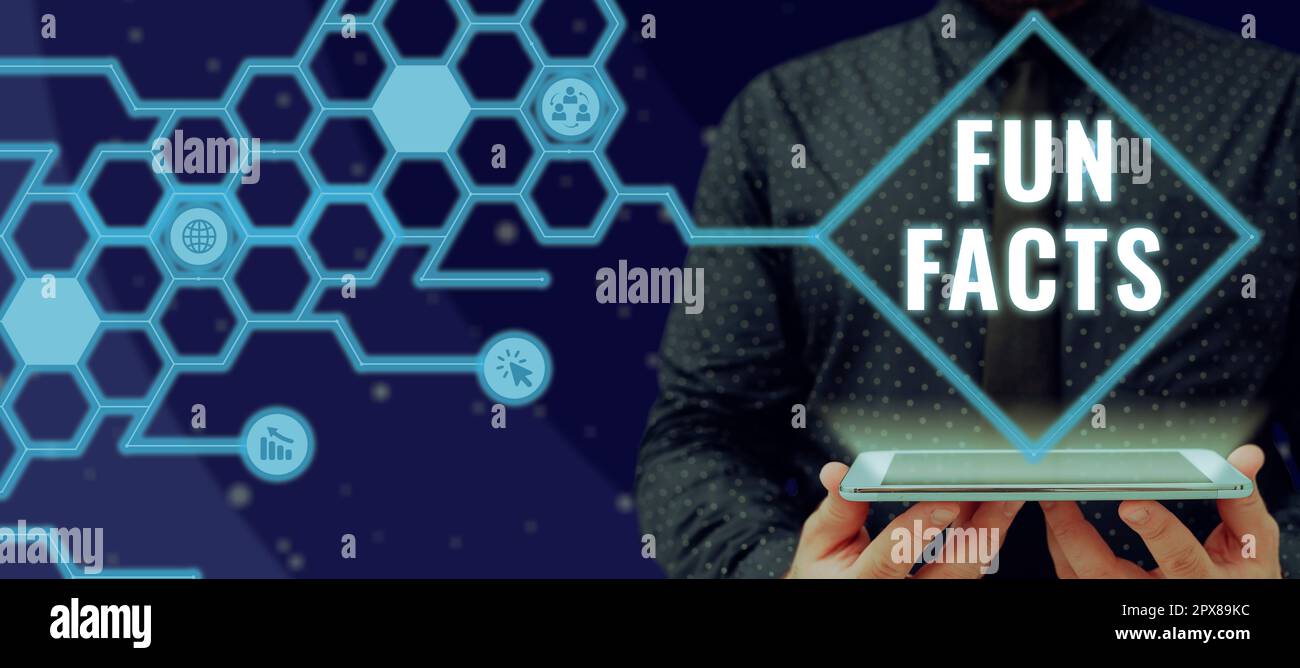 Hand writing sign Fun Facts, Conceptual photo short interesting trivia ...