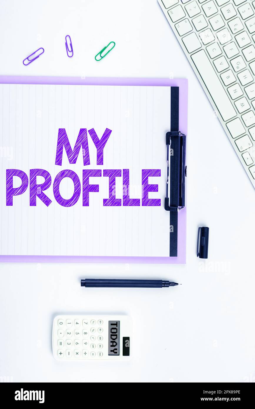 Inspiration showing sign My Profile, Conceptual photo record of your ...