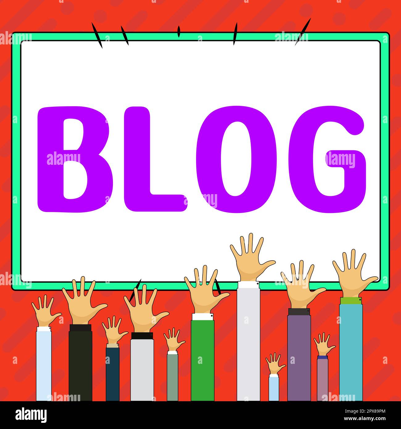 Hand writing sign Blog, Word for A regularly updated website web page written in conversational ...