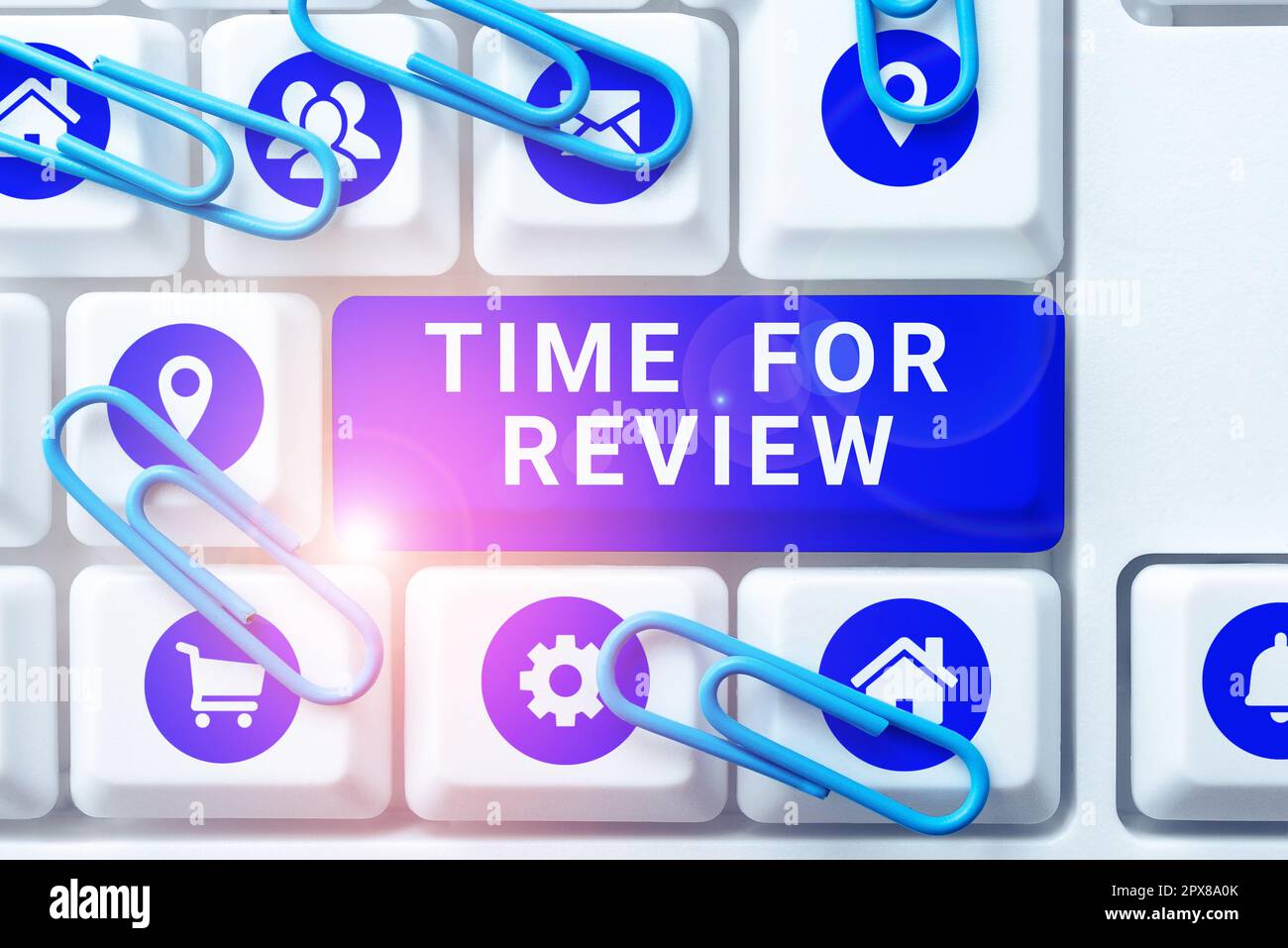 Sign displaying Time For Review, Business approach Evaluation Feedback ...