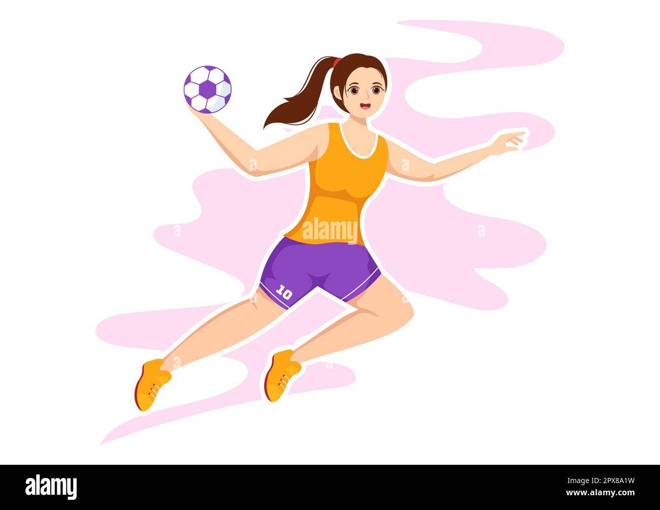 Handball Illustration of a Player Touching the Ball with His Hand and ...