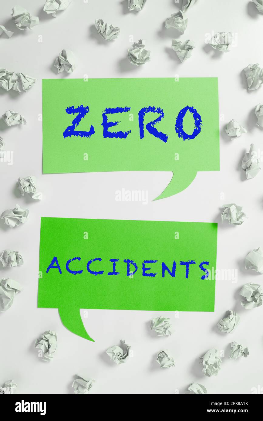 Conceptual caption Zero Accidents, Business approach important strategy ...