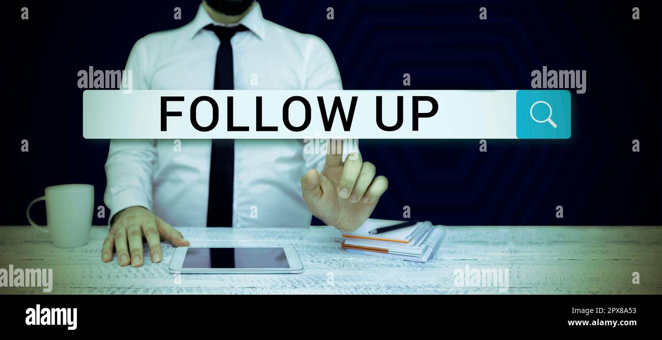 Text caption presenting Follow Up, Business idea Additional info or any ...