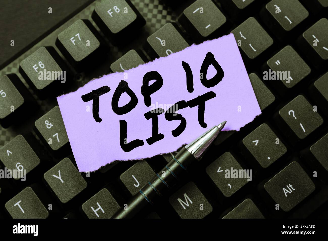 Hand writing sign Top 10 List, Word Written on the ten most important ...