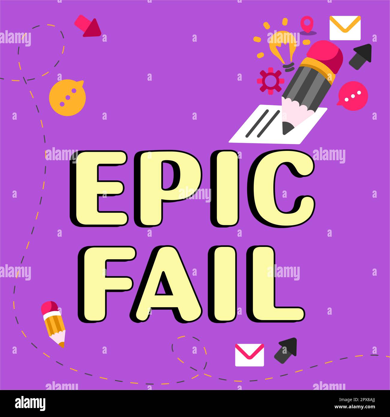 Conceptual caption Epic Fail, Business concept a spectacularly ...