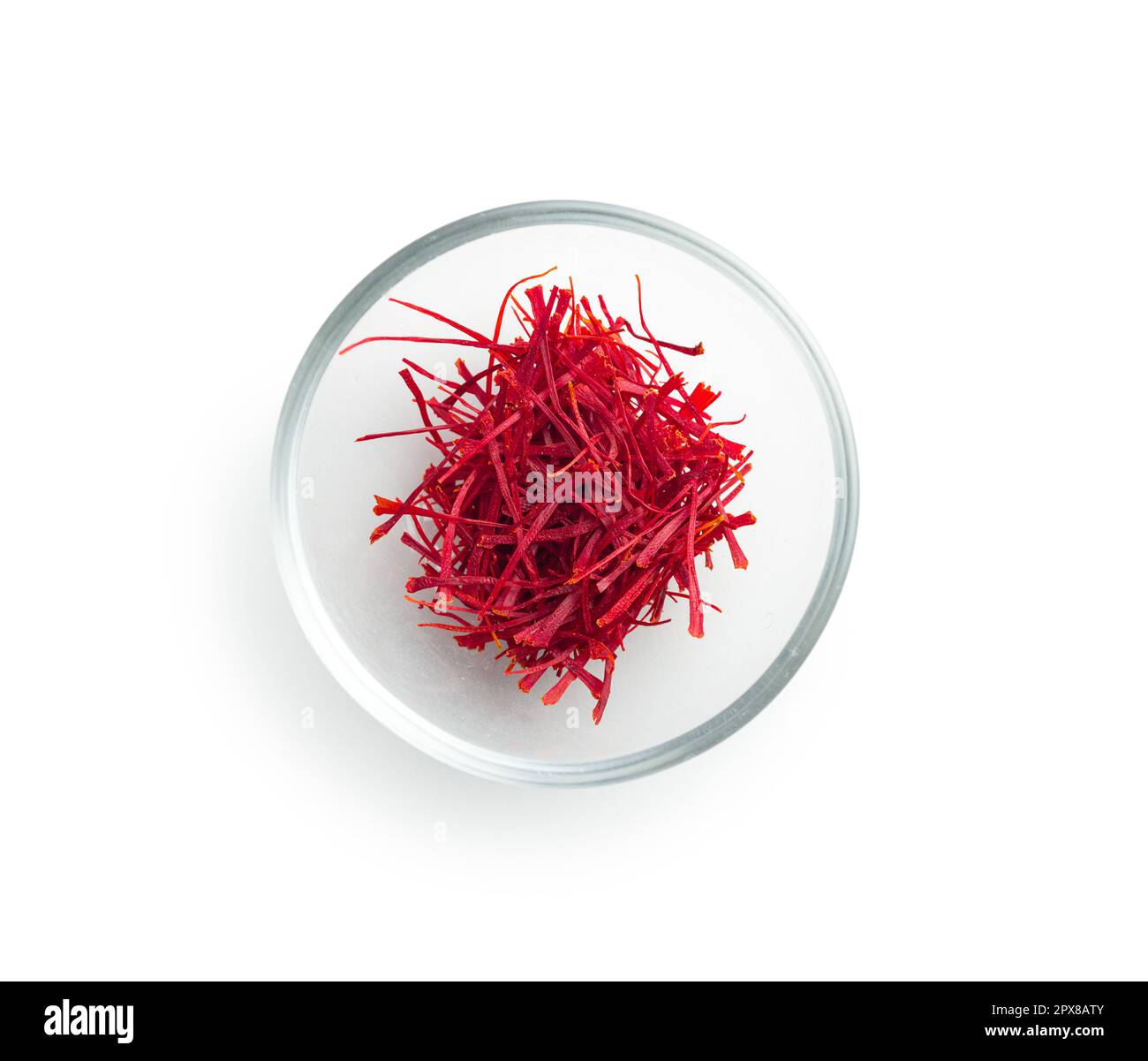 Dried saffron spice in bowl isolated on the white background Stock ...