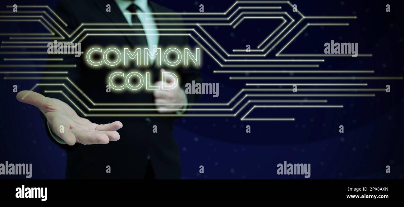 Hand writing sign Common Cold, Word for viral infection in upper ...