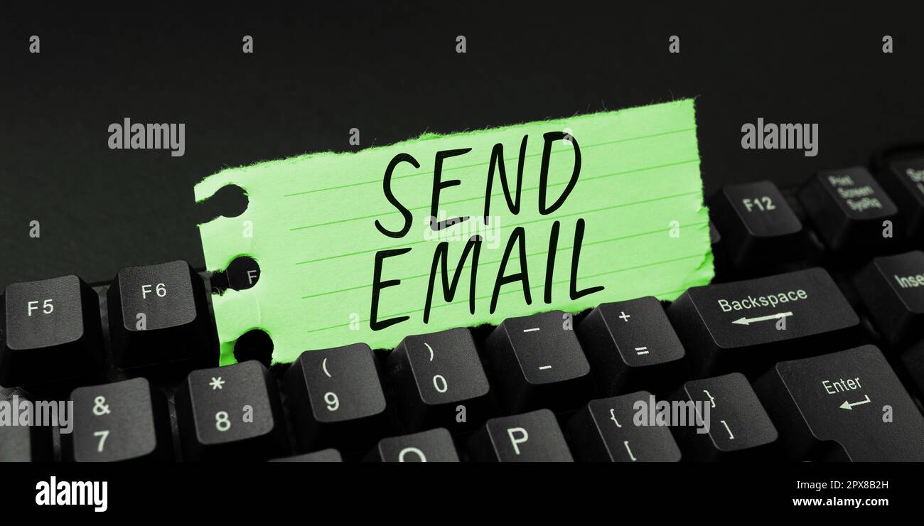 Conceptual display Send Email, Word for the system for using computers to send messages over the ...