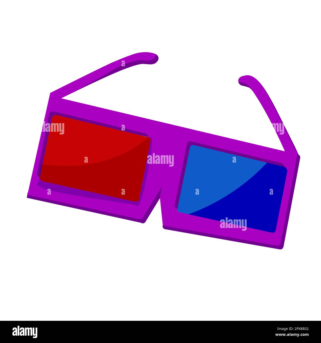 glasses for 3D in the style of the 90s. glasses for the cinema. Vector ...