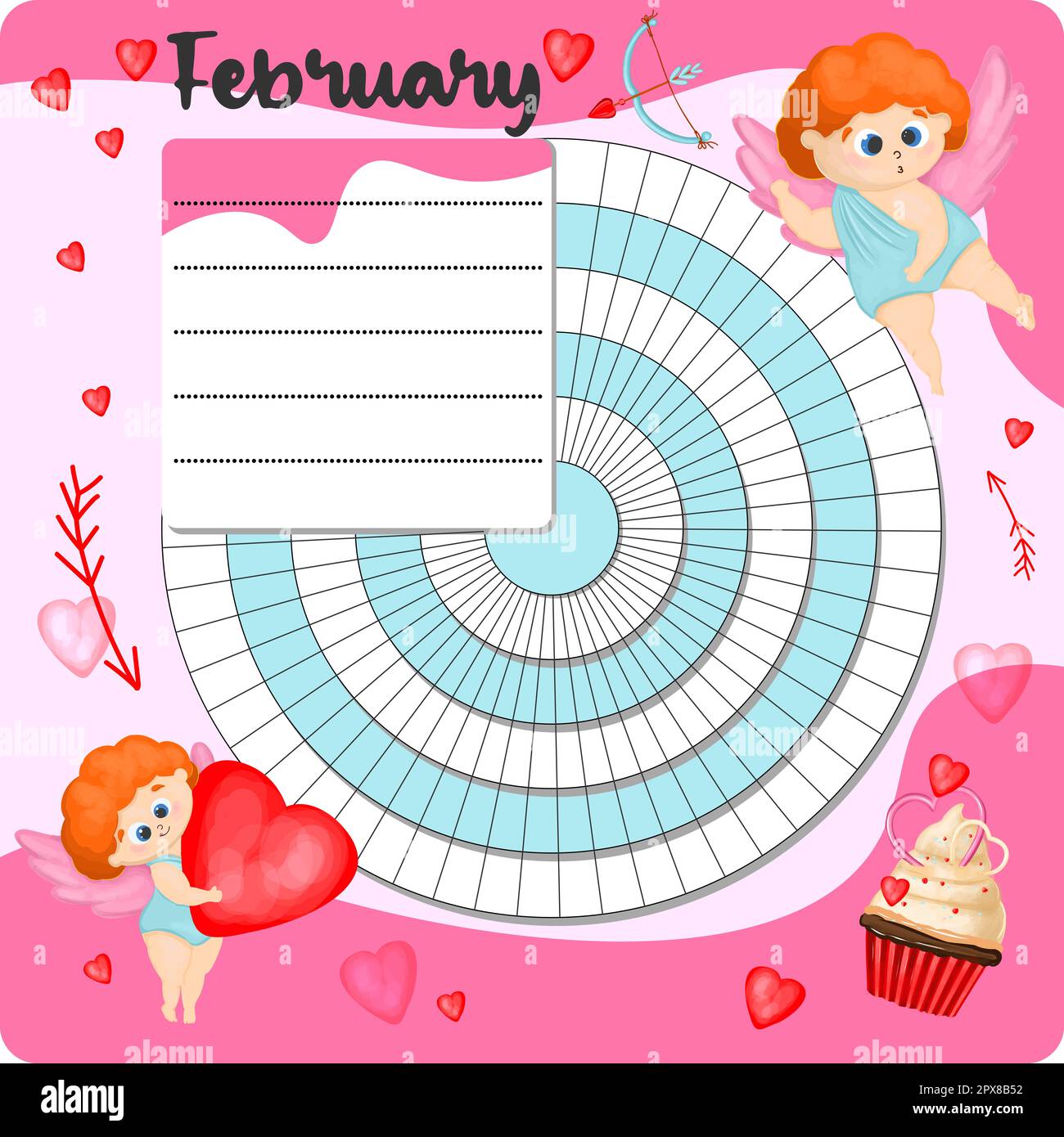 February monthly planner, weekly planner, habit tracker template and ...