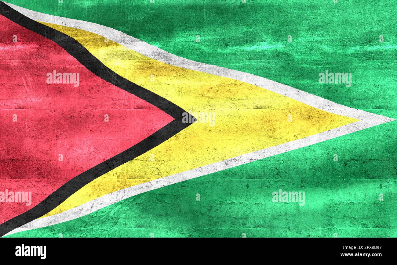 Guyana flag - realistic waving fabric flag Stock Photo - Alamy