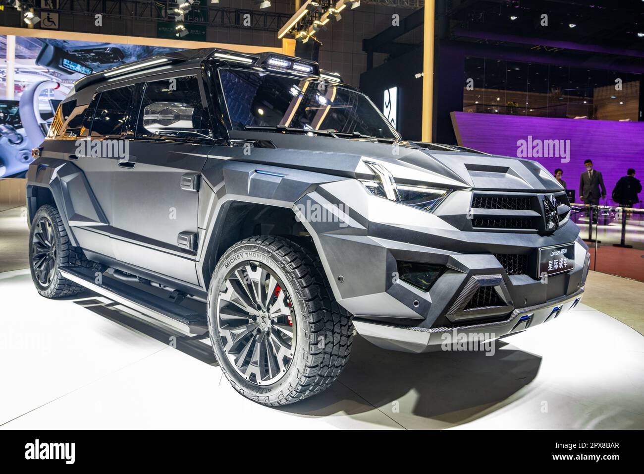 Lorinser M800 version of the Mengshi M-Hero 917 electric SUV from Dongfeng on display at the ...