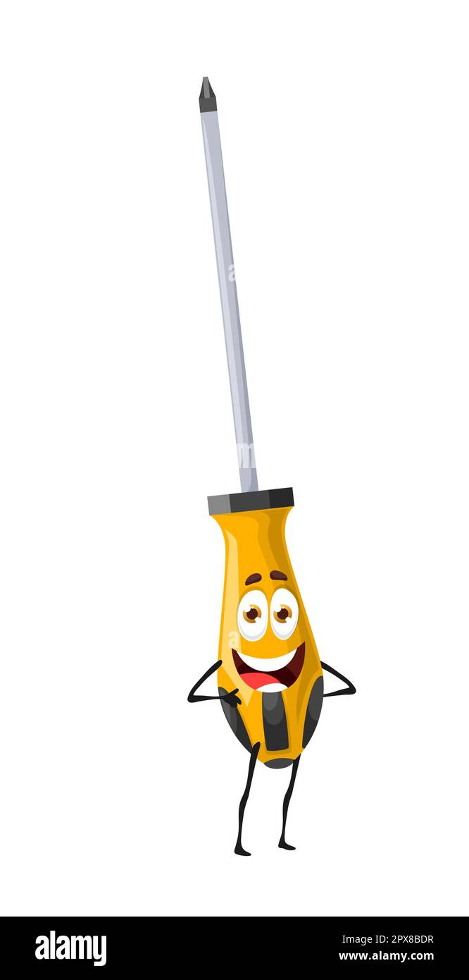 Screwdriver With Eyes Cartoon
