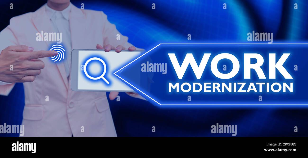 Handwriting text Work Modernization, Word for changing product service ...