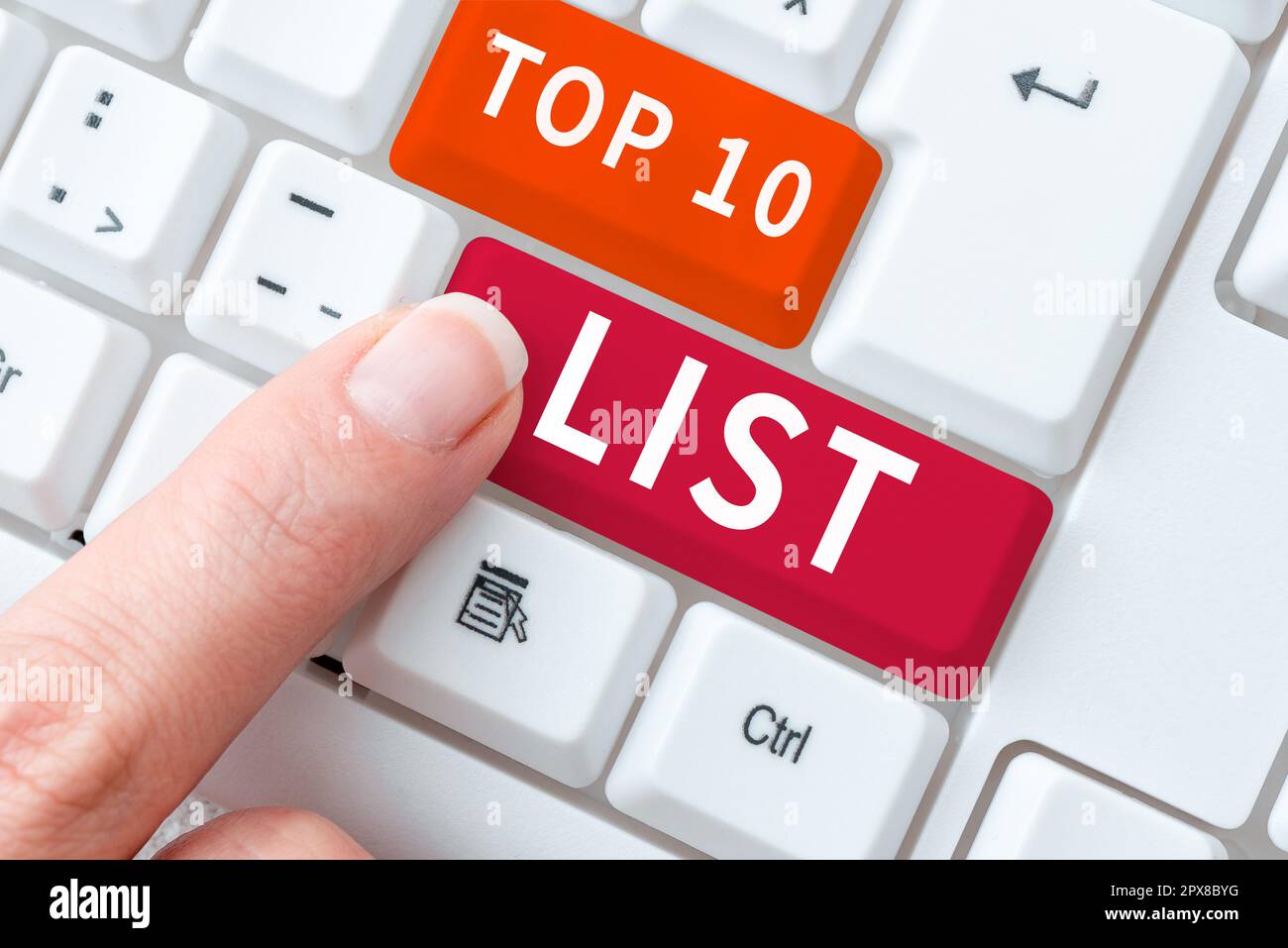 Conceptual caption Top 10 List, Business overview the ten most ...