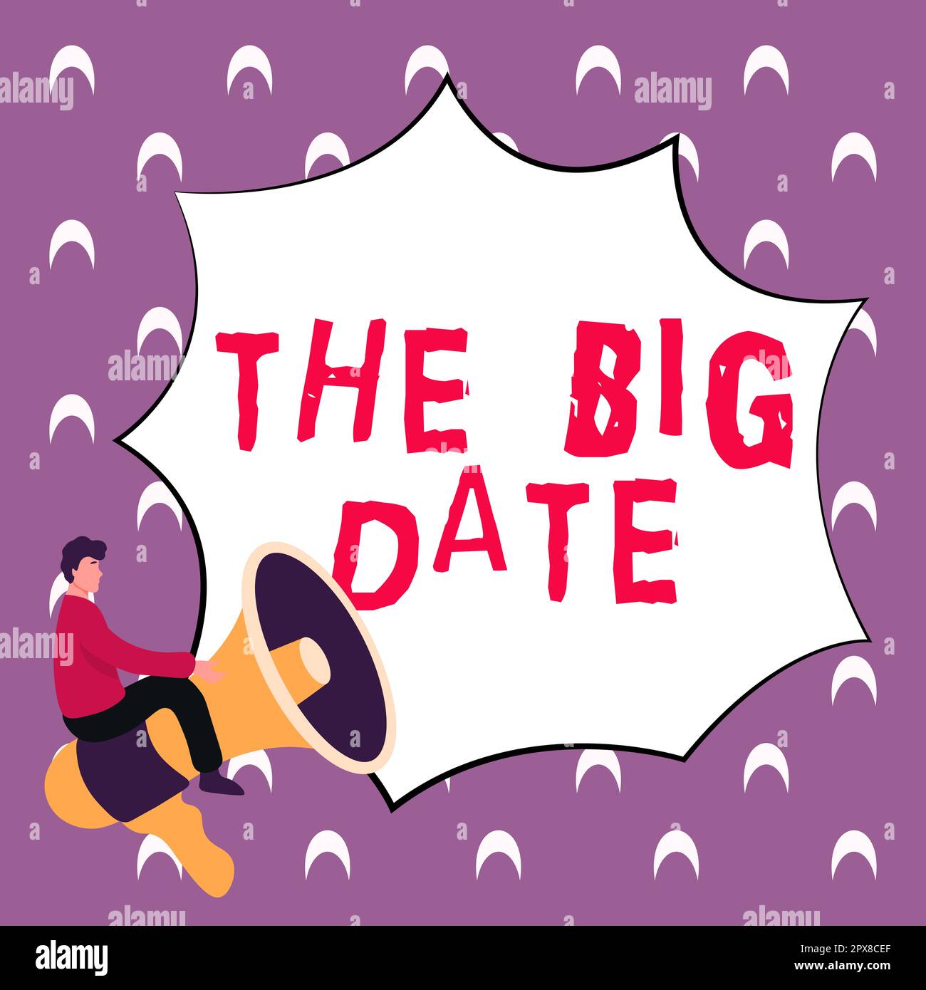 Text caption presenting The Big Date, Internet Concept Important day ...