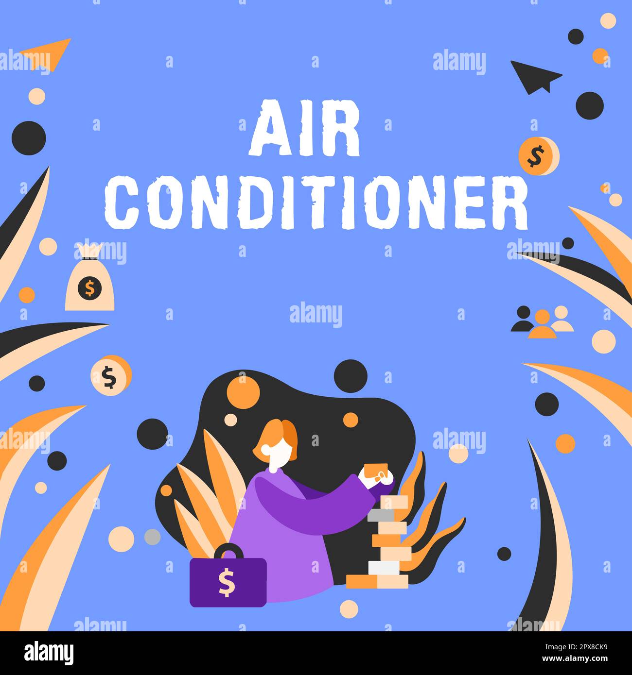 Writing displaying text Air Conditioner, Concept meaning apparatus for ...