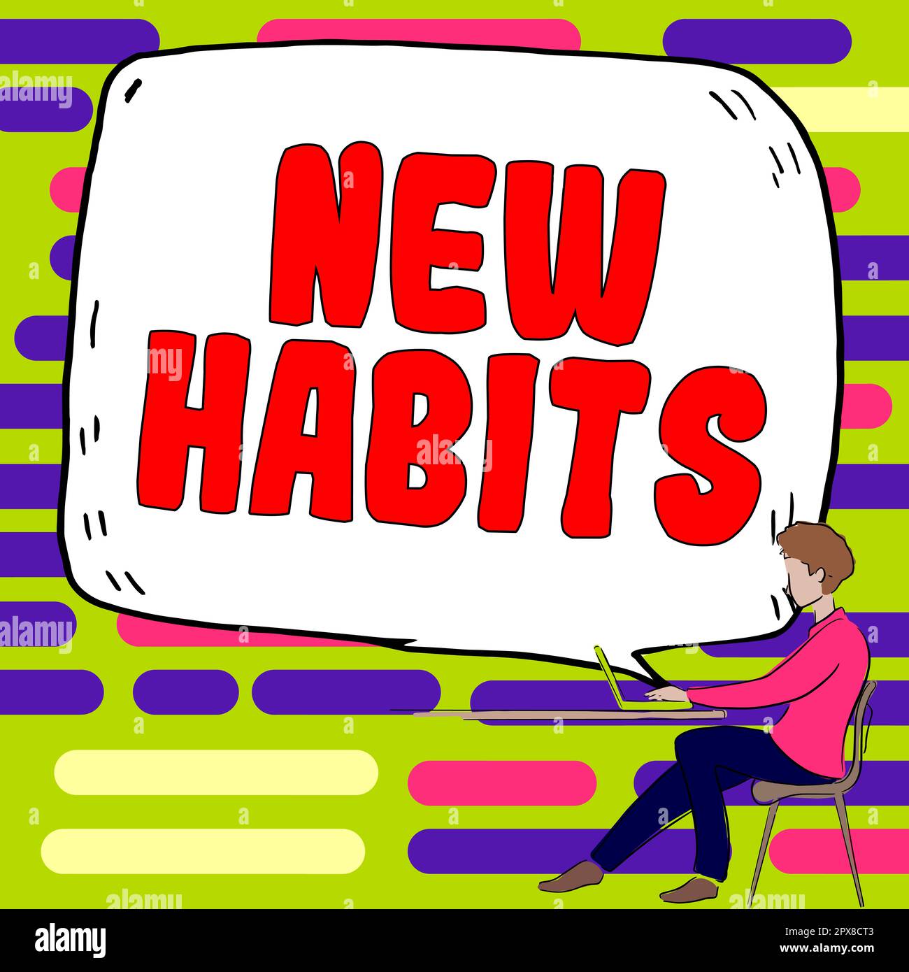 Text showing inspiration New Habits, Business idea change the routine ...