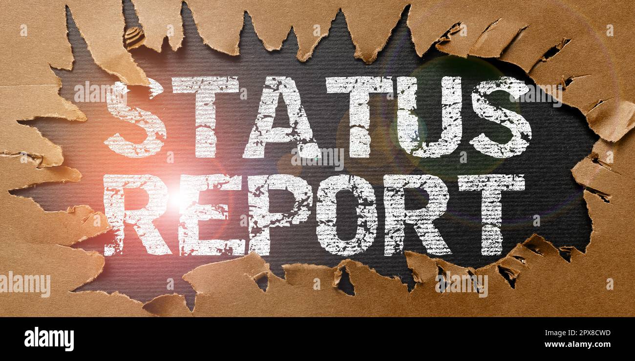 Handwriting text Status Report, Business showcase Update Summary of ...