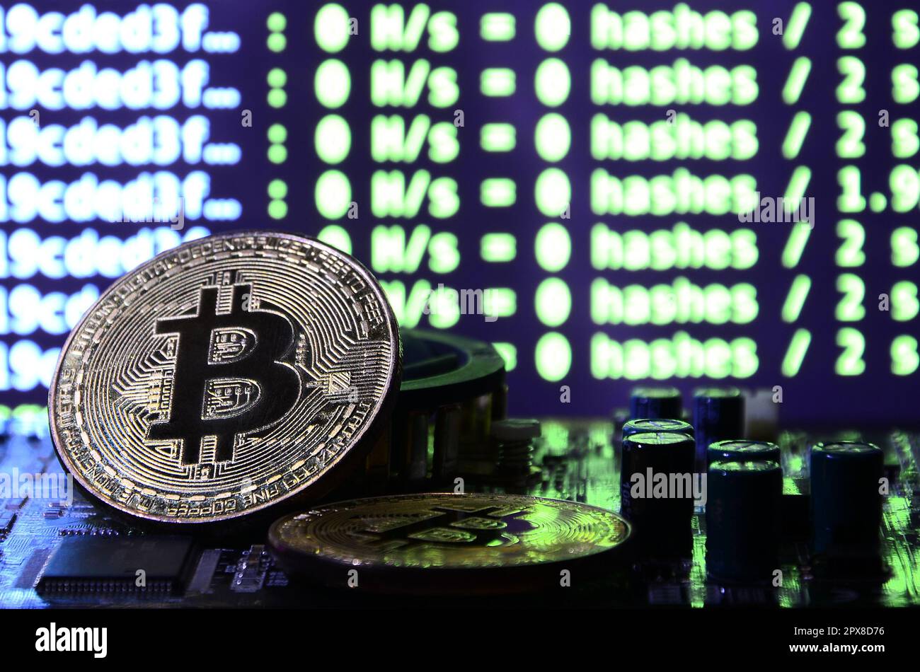 The digital process of cryptocurrency mining by using the GPUs ...