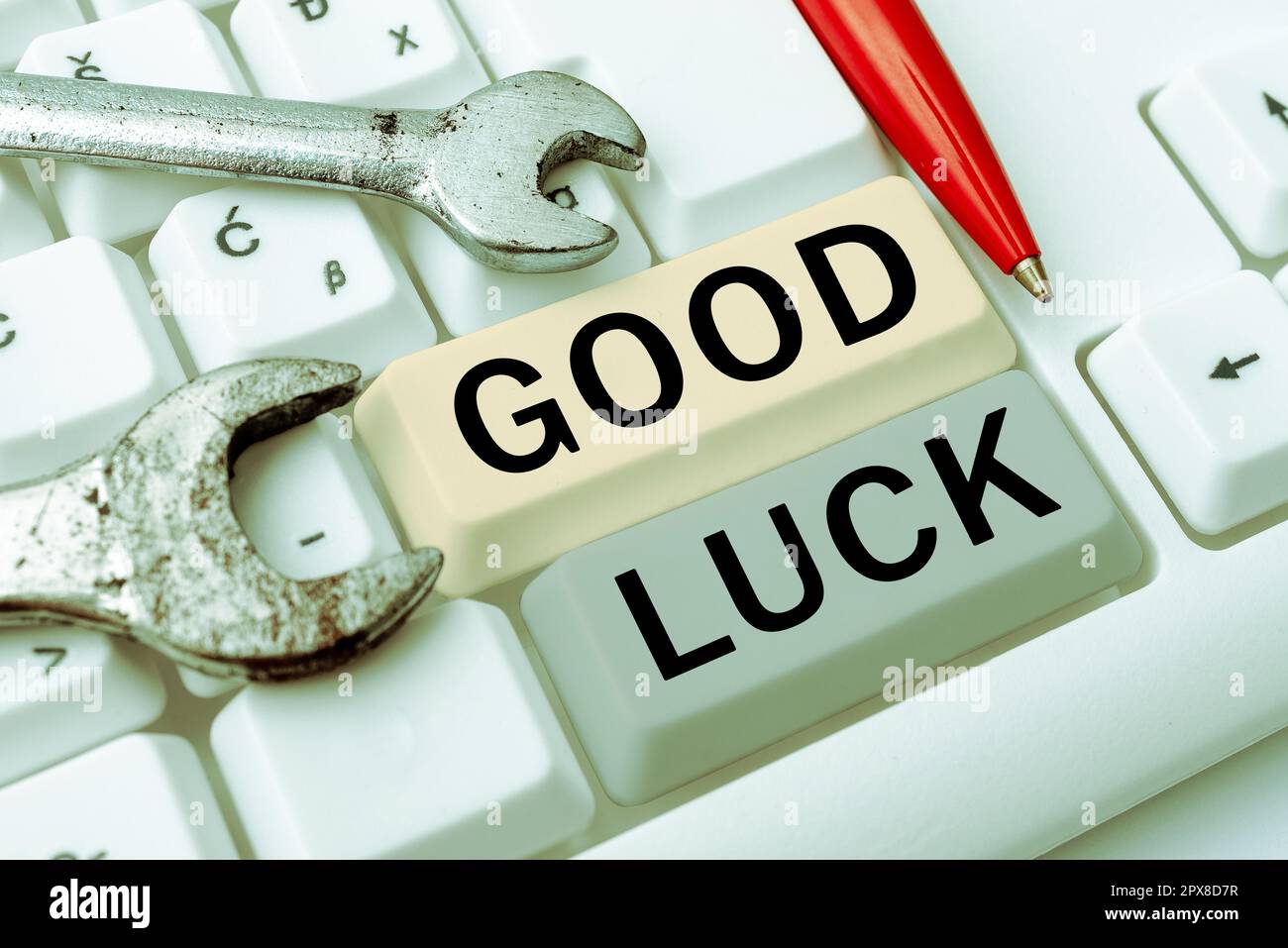 Text sign showing Good Luck, Business concept A positive fortune or a ...
