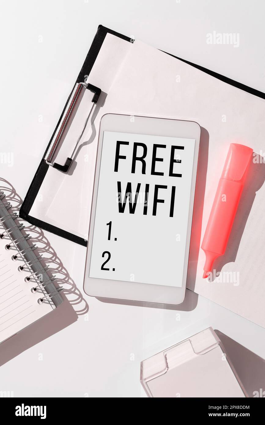 Handwriting text Free Wifi, Business showcase let you connect to the ...