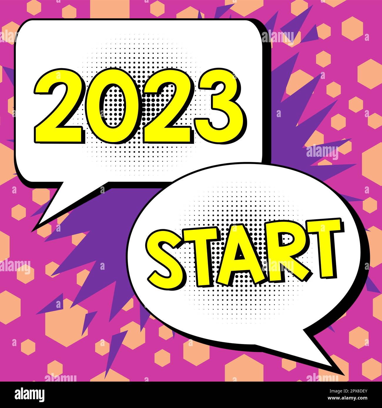 Hand writing sign 2023 Start, Business idea remembering past year ...