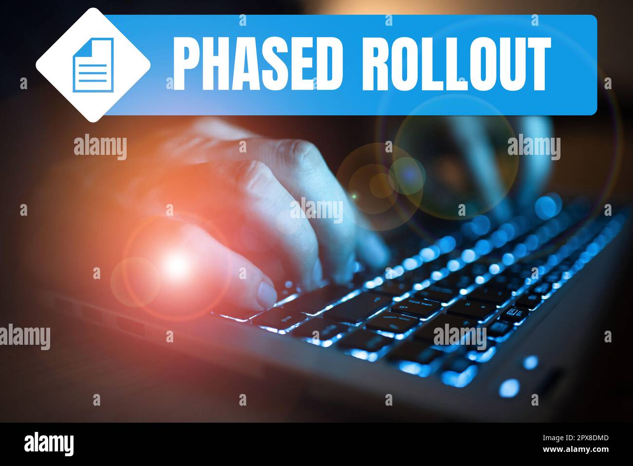 Sign displaying Phased Rollout, Word Written on the practice of ...