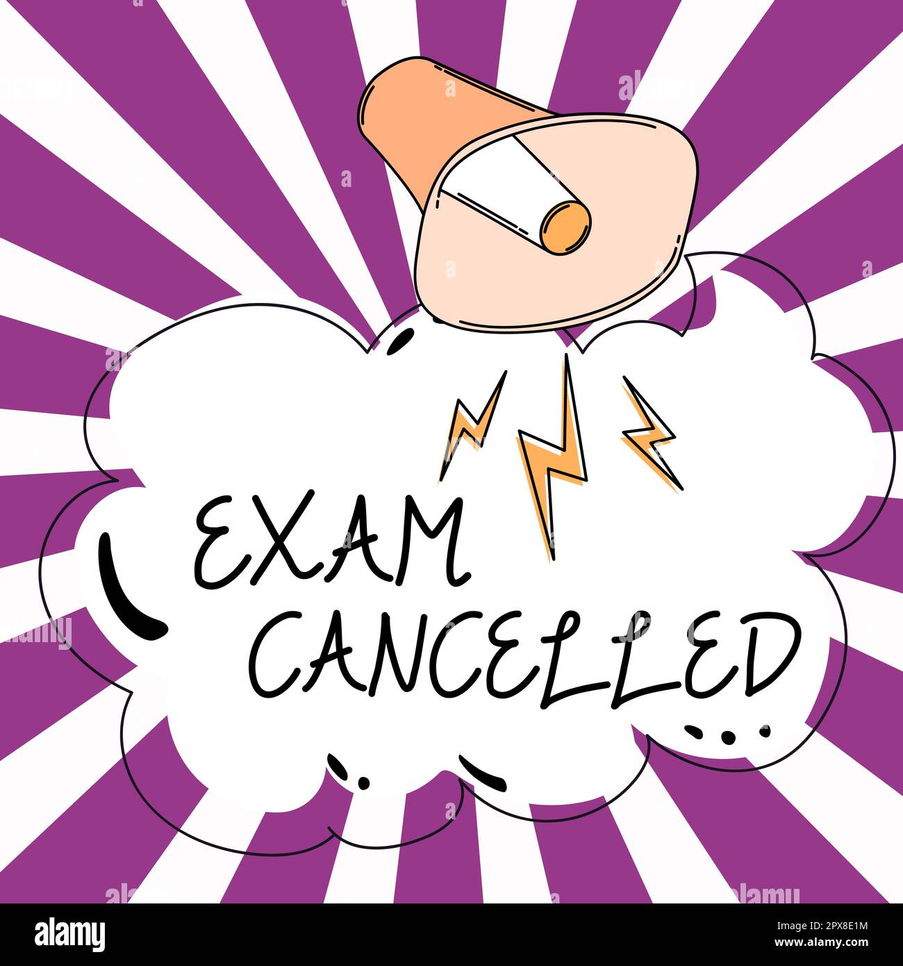 Sign displaying Exam Cancelled, Concept meaning the precise predictions ...
