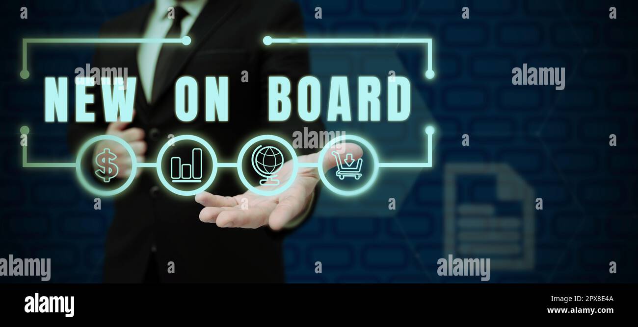Writing displaying text New On Board, Business idea Welcome to the team ... Writing displaying text New On Board, Business idea Welcome to the team ...