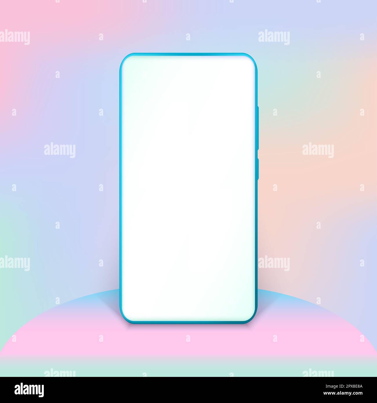 3d smartphone with empty screen for mockup mobile concept. Showcase ...