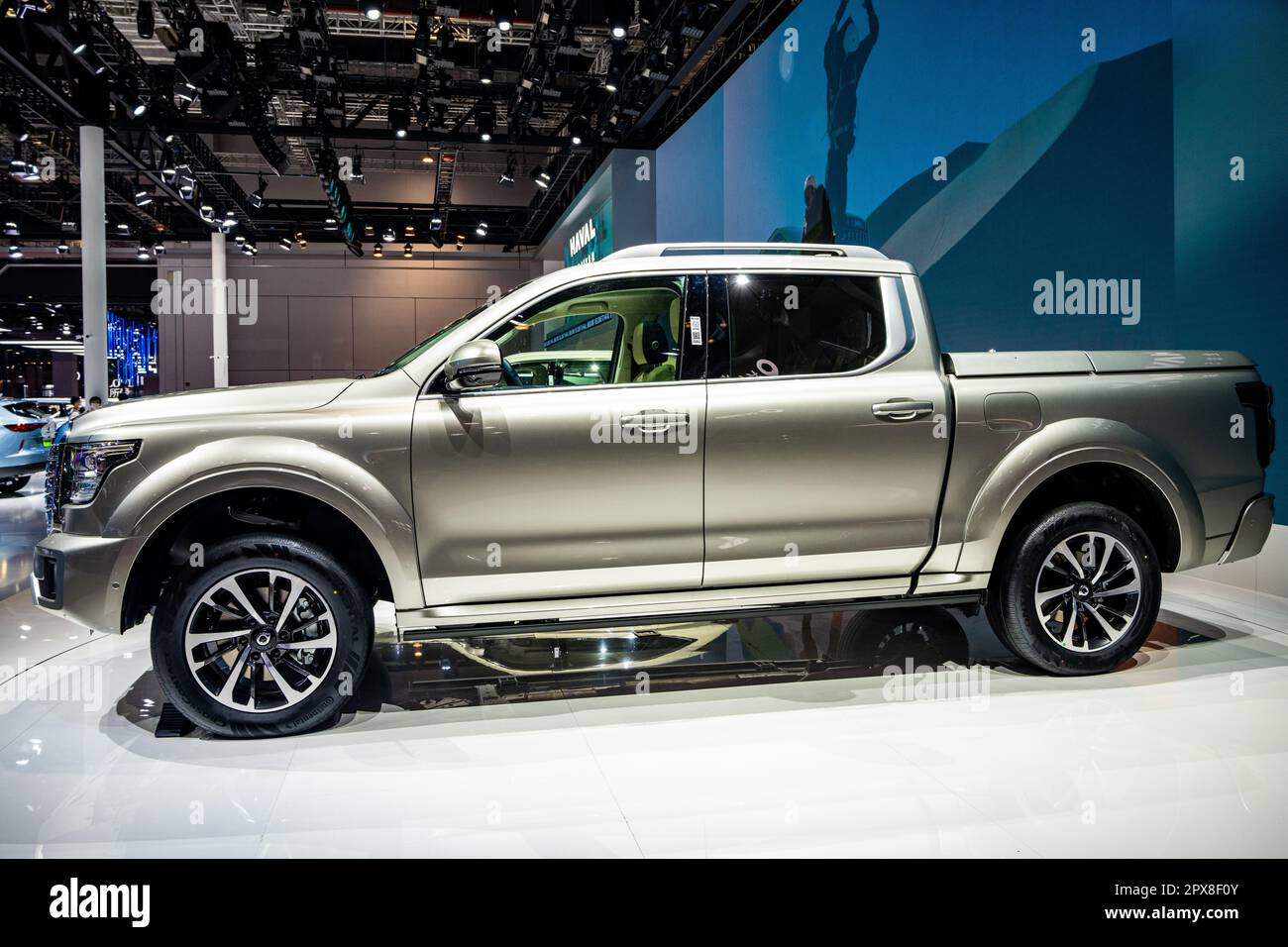 GWM Poer Cannon PHEV pickup truck on display at the 2023 Shanghai Auto ...