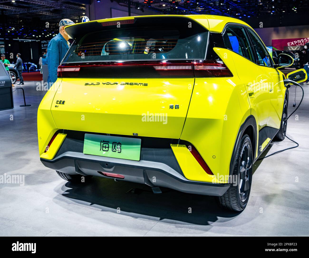 BYD Seagull electric car on display at the 2023 Shanghai Auto Show ...