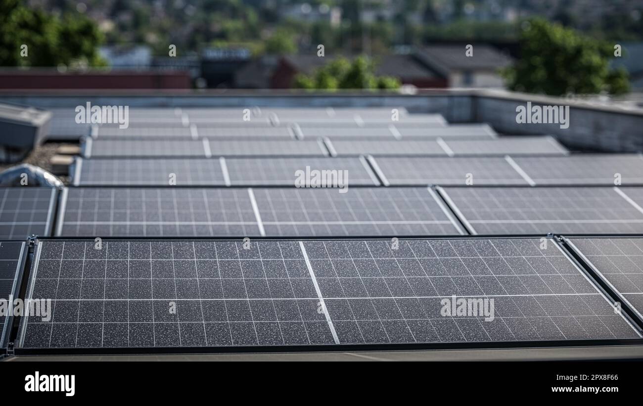 solar panels on roof Stock Photo - Alamy